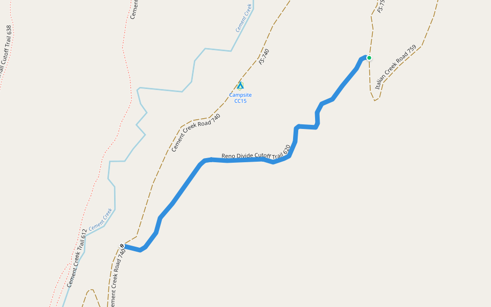 Reno Divide Cutoff Trail 620 in Colorado | Walking Map