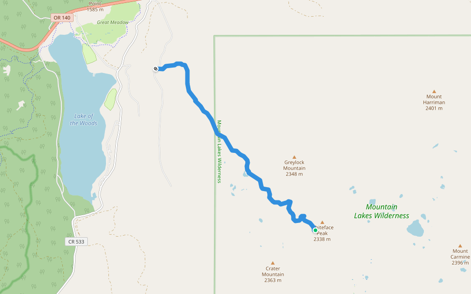 Mountain Lakes Trail in Oregon | Walking Map
