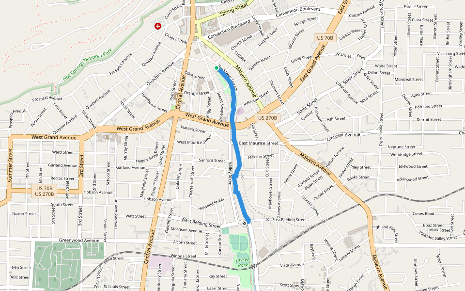 Hot Springs Creek Greenway Trail in Arkansas | Walking Map