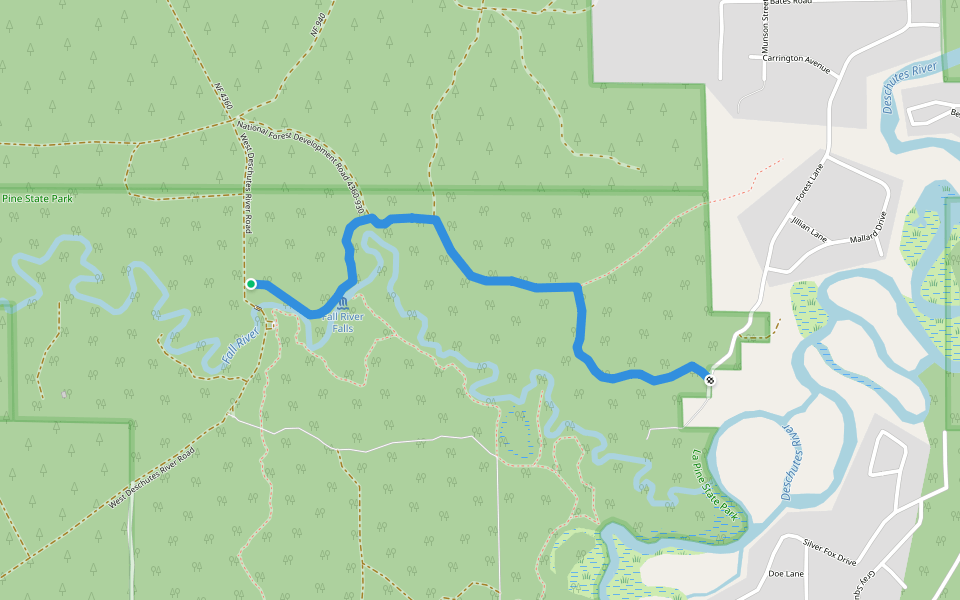Fall River Falls Trail in Oregon | Walking Map