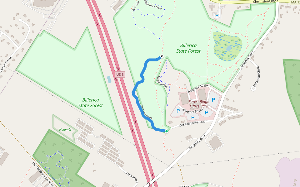 Rt 3 Overlook in Massachusetts | Walking Map