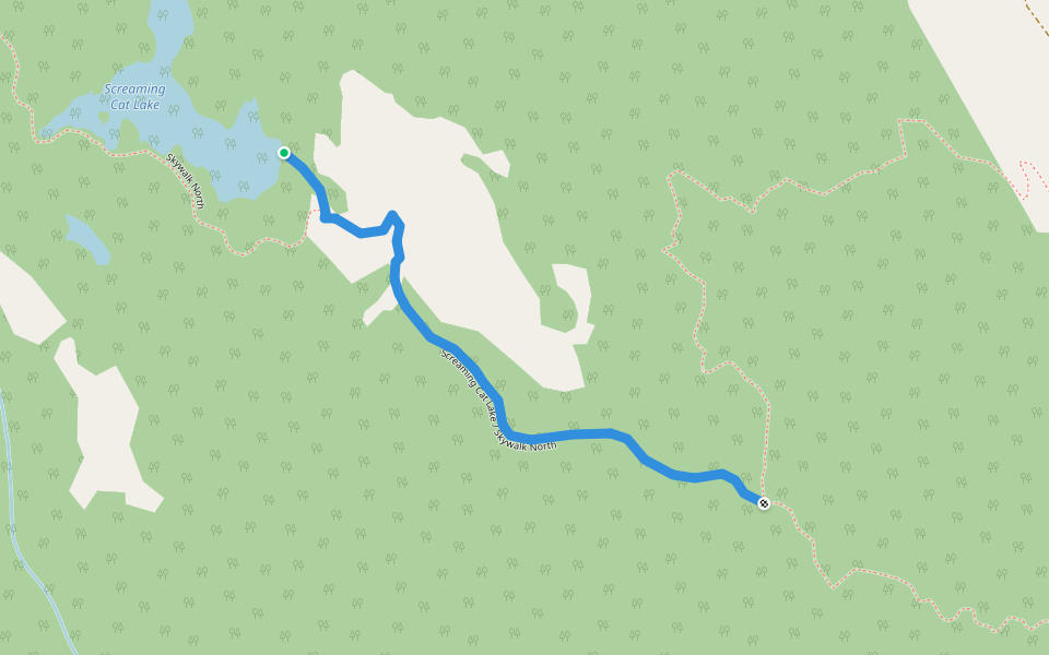 Screaming Cat Lake / Skywalk North in British Columbia | Walking Map