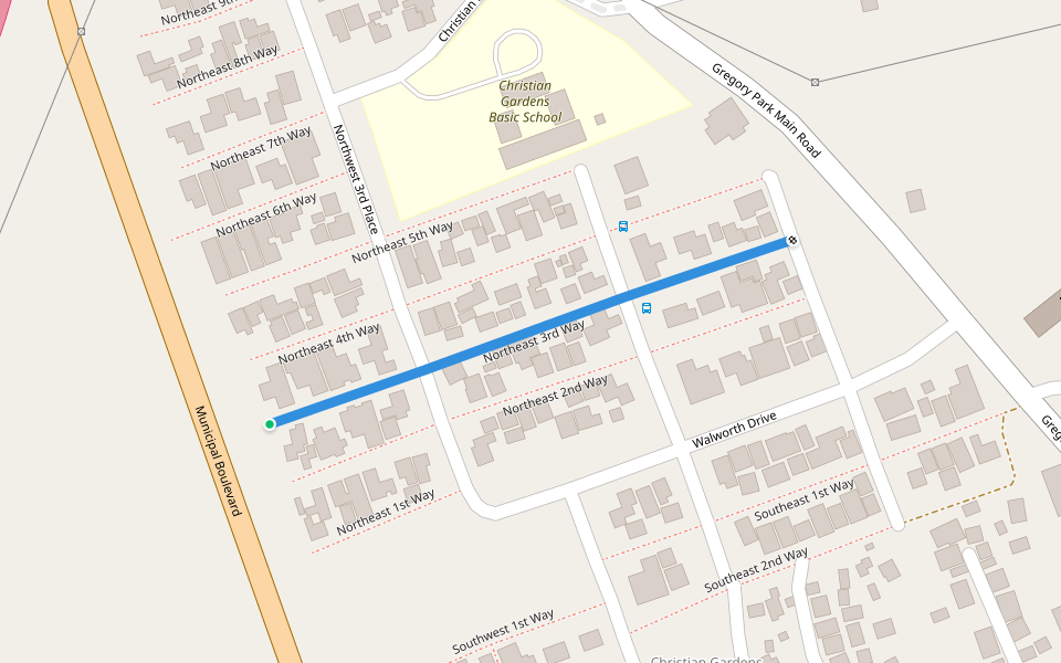 Northeast 3rd Way in St. Catherine Parish | Walking Map