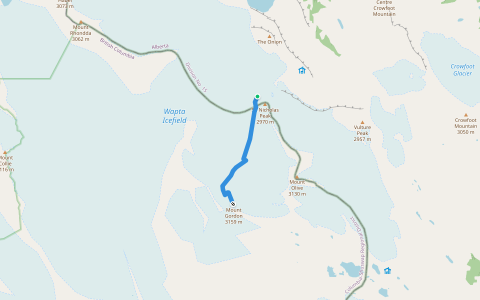 Mount Gordon Route in Alberta | Walking Map