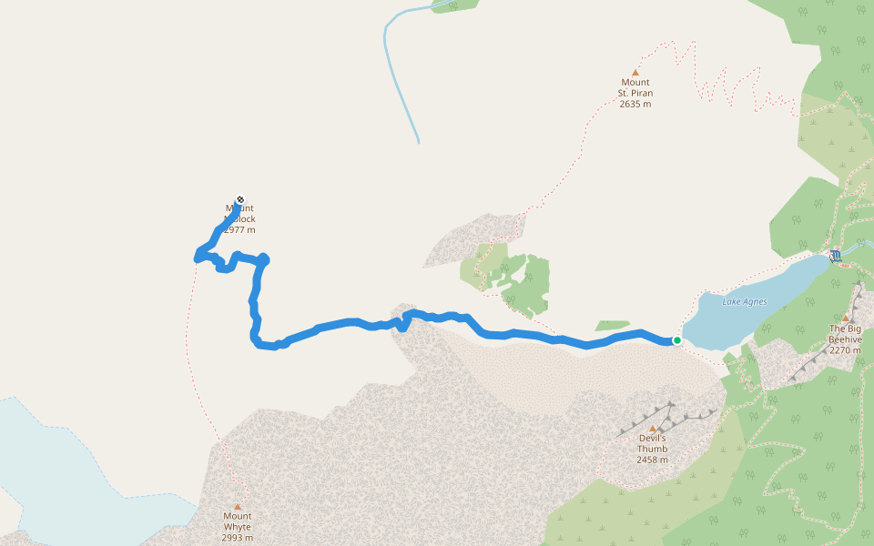 Mount Niblock Route in Alberta | Walking Map