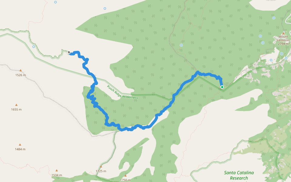 Sutherland Trail #6 in Arizona | Walking Map