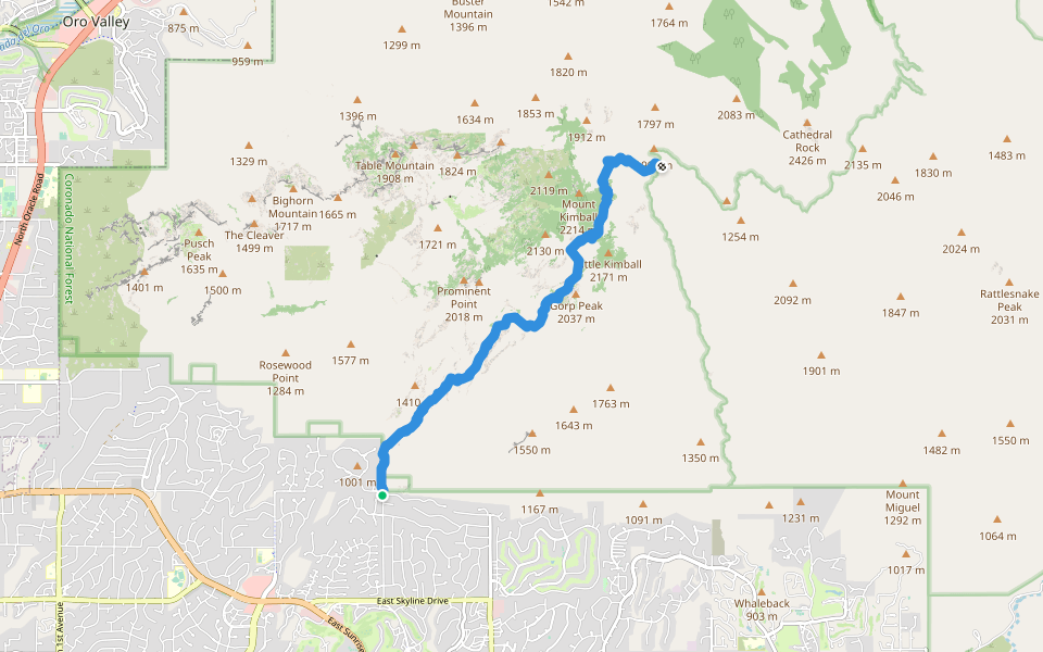 Finger Rock Trail #42 in Arizona | Walking Map