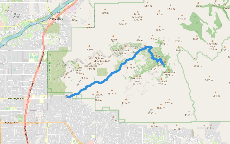 Pima Canyon Trail #62 in Arizona | Walking Map