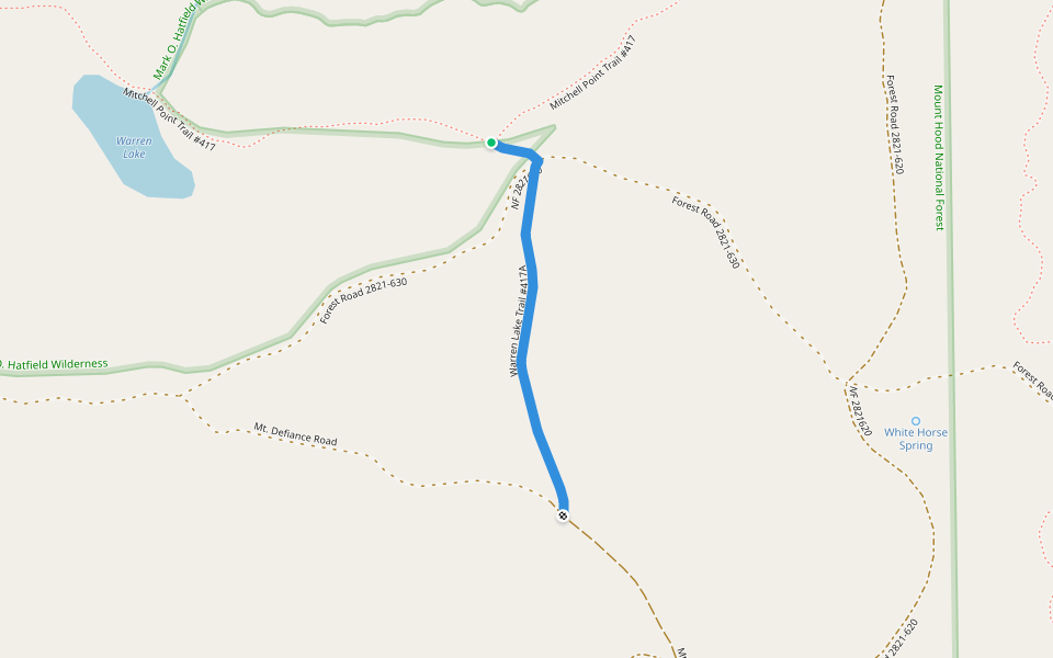 Warren Lake Trail #417A in Oregon | Walking Map