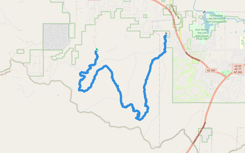 Los Caballos Trail in Arizona | Walking Map