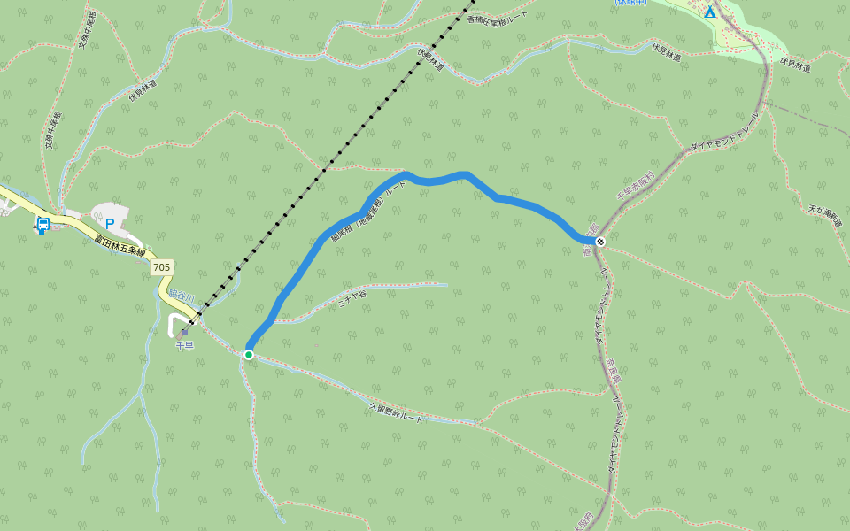 Hoso ridge (Jizo ridge) route in Osaka | Walking Map