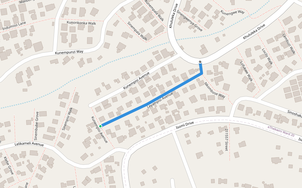 Leyampisi Avenue in KwaZulu-Natal | Walking Map
