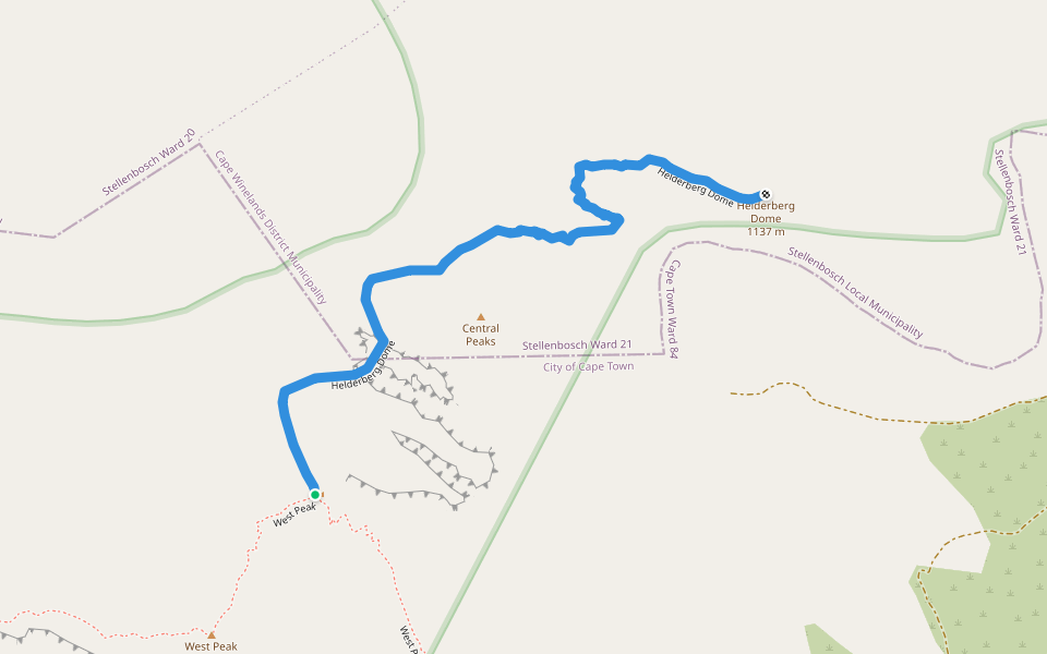 Helderberg Dome in Western Cape | Walking Map