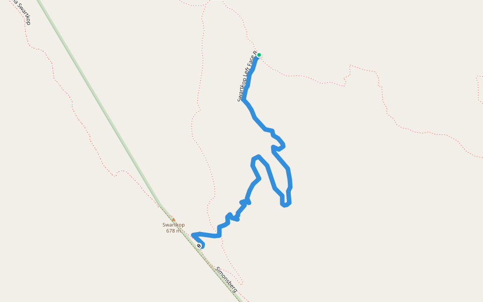 Swartkop Left Face B in Western Cape | Walking Map