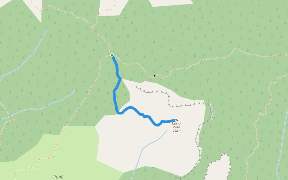 Sass di Mont - Via Normale | Walking Map