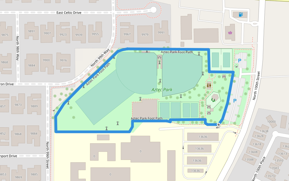 Aztec Park Foot Path in Arizona | Walking Map