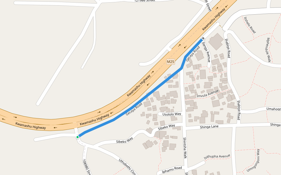 Gecaya Road in KwaZulu-Natal | Walking Map