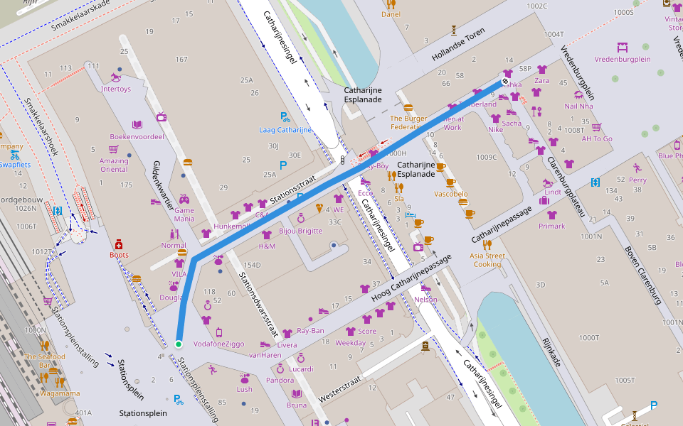 Boven Vredenburgpassage in Utrecht | Walking Map