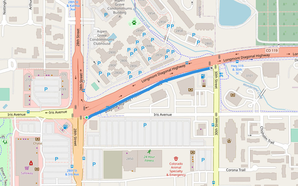 Diagonal Highway Multi-use Path in Colorado | Walking Map