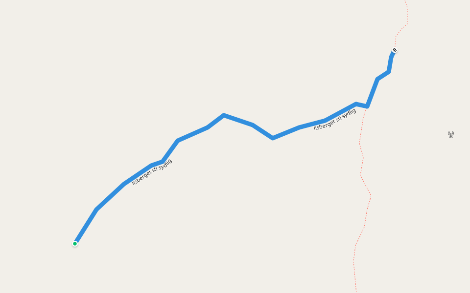 Lisberget sti sydlig | Walking Map