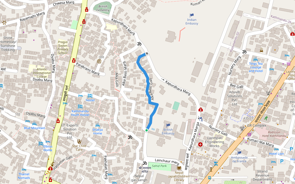 Alka Basti Galli in Bagmati Province | Walking Map