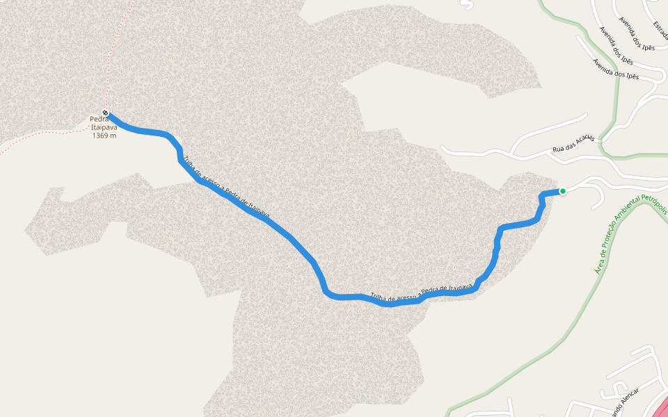 Access trail to Pedra de Itaipava | Walking Map