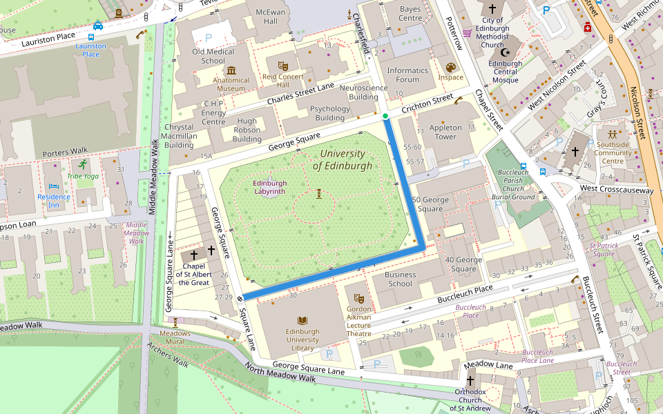George Square in Scotland | Walking Map