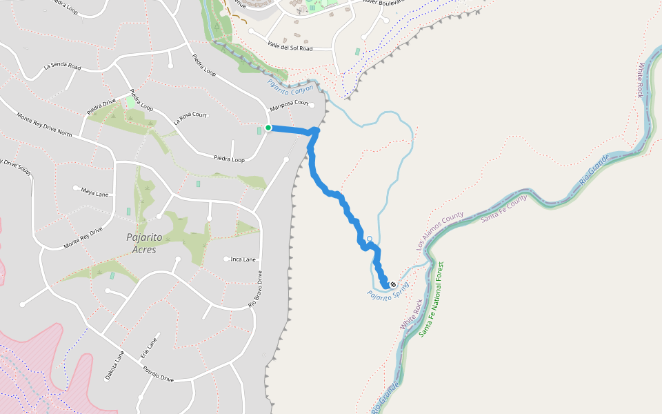 Red Dot Trail in New Mexico | Walking Map