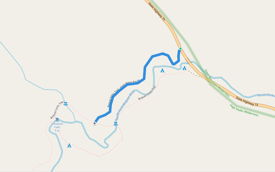 Boquet Forks Trail - High Water Route in New York | Walking Map