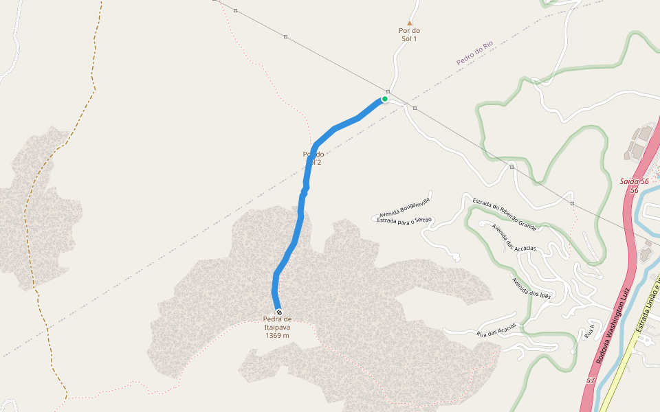Pedra de Itaipava Trail via Morro Por do Sol | Walking Map