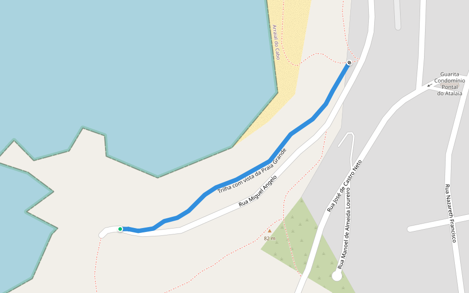 Trail with views of Praia Grande | Walking Map