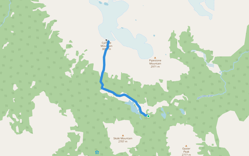 Cyclone Mountain Route in Alberta | Walking Map