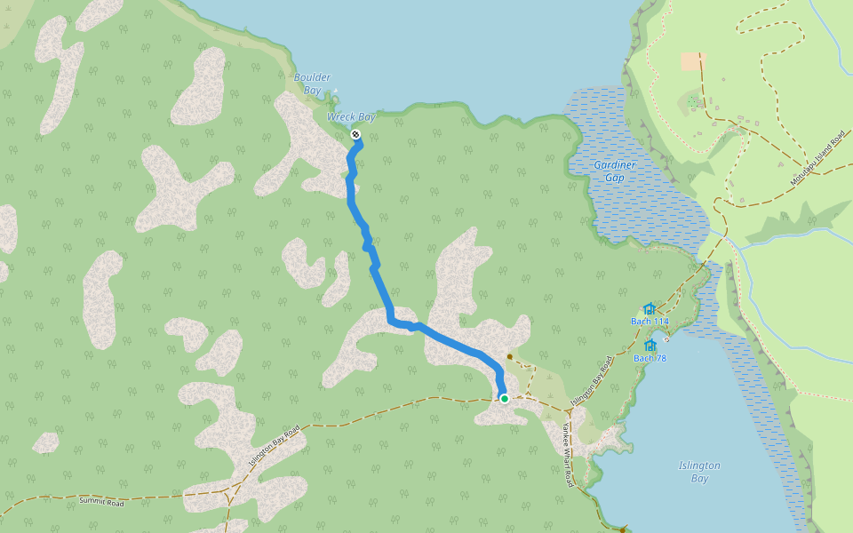 Wreck Bay Track in Auckland | Walking Map