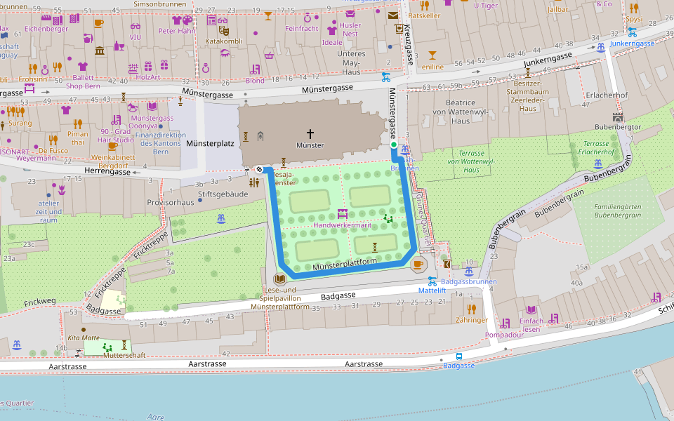 Minster platform Walking And Running Trail - Bern | Pacer