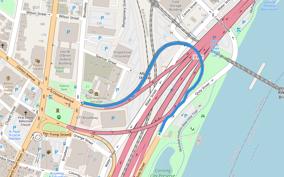 Albany Skyway in New York | Walking Map