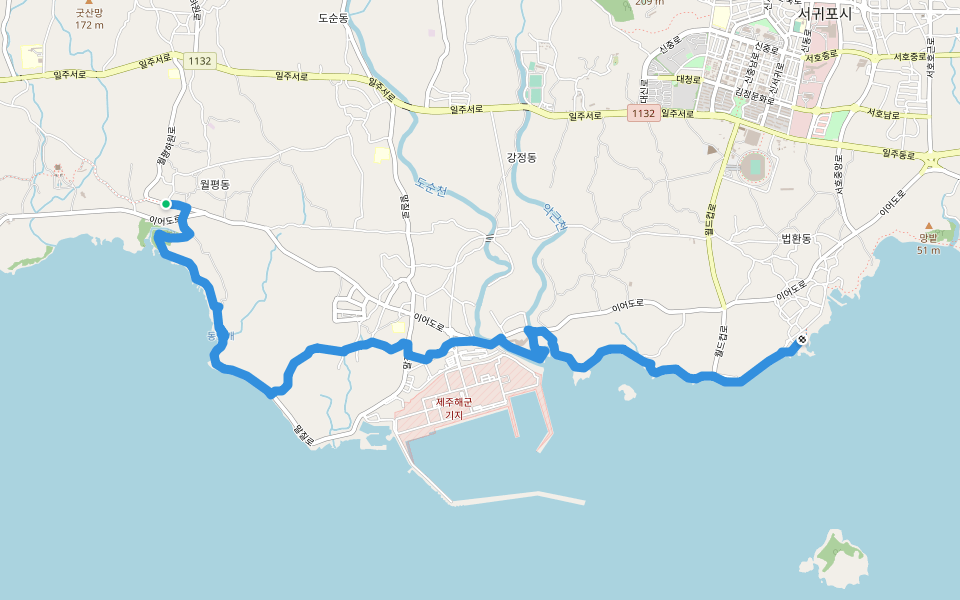 Olle Trail Course 7 (Seogwipo-Wolpyeong Olle) in Jeju-do | Walking Map