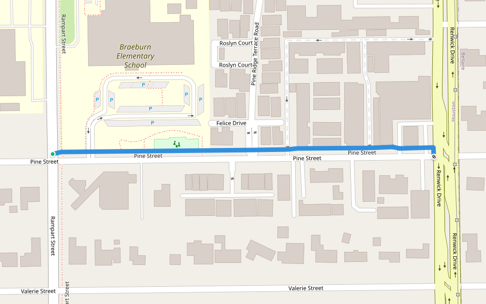 Pine Street in Texas | Walking Map