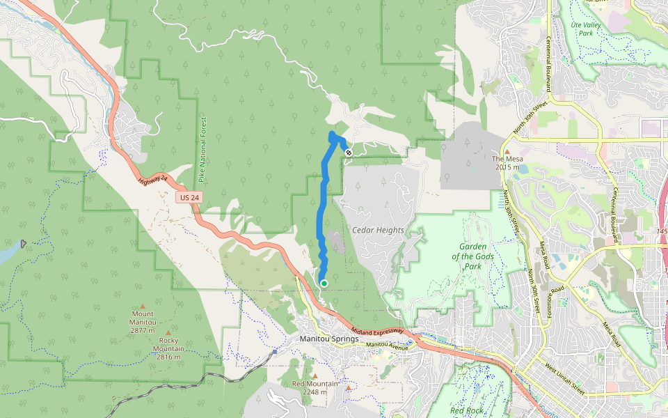 Williams Canyon Trail in Colorado | Walking Map
