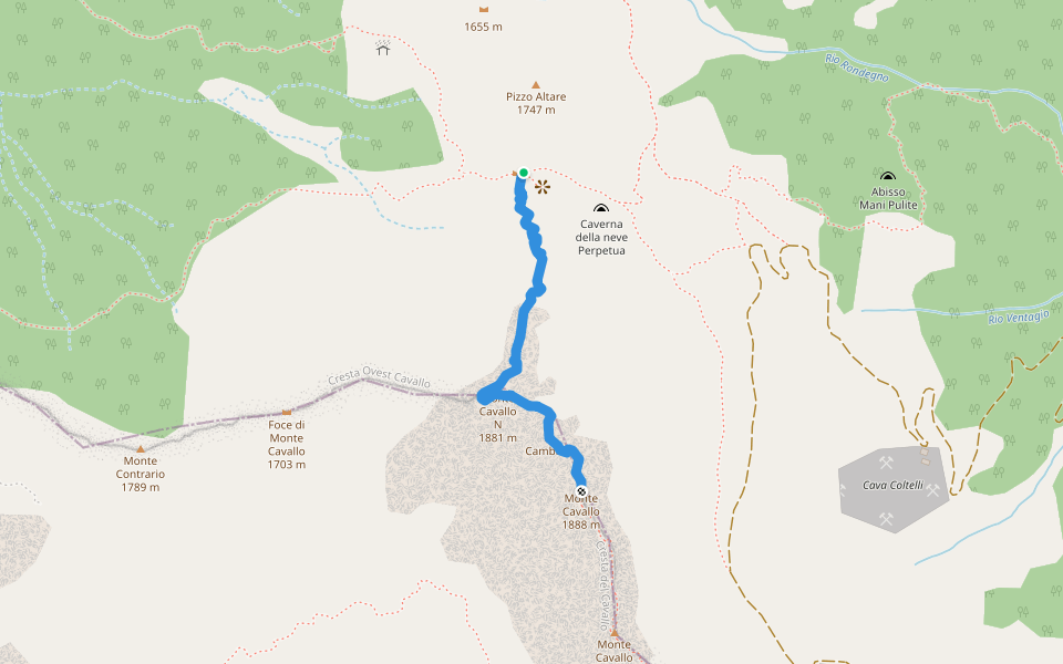 Ridge N Monte Cavallo | Walking Map