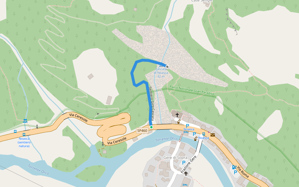 Waterfall Tour Trail in Piemonte | Walking Map