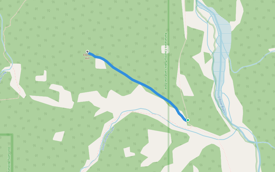 Elbow Hill Route in Alberta | Walking Map