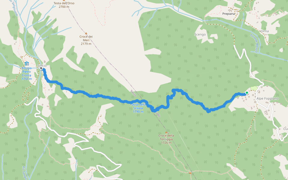 Foppiano - Pso. della Sciupa - Alpe Solcio | Walking Map