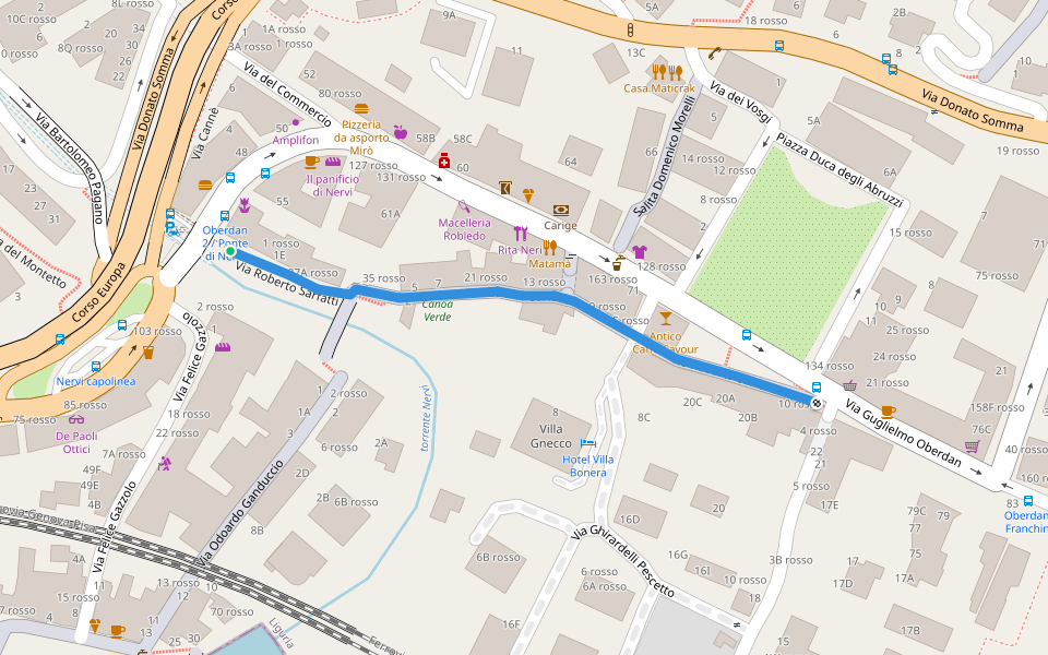 Via Roberto Sarfatti in Liguria | Walking Map