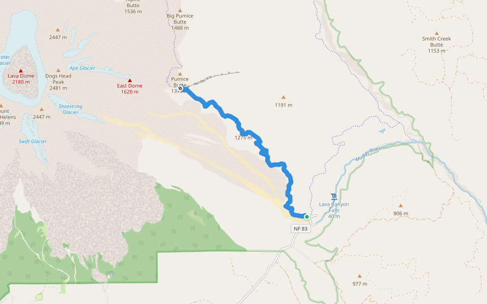 Ape Canyon Trail in Washington | Walking Map