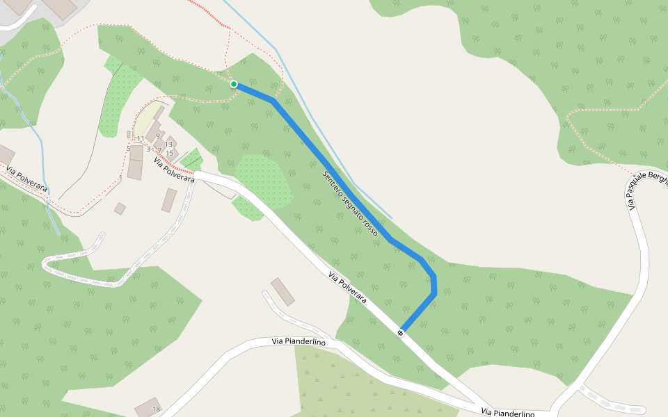 Red marked path in Liguria | Walking Map