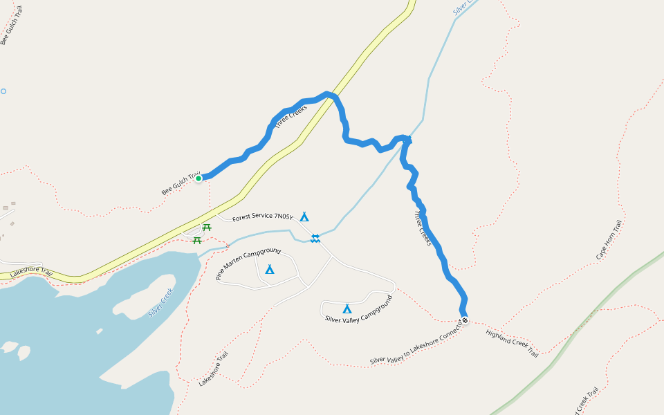 Three Creeks in California | Walking Map