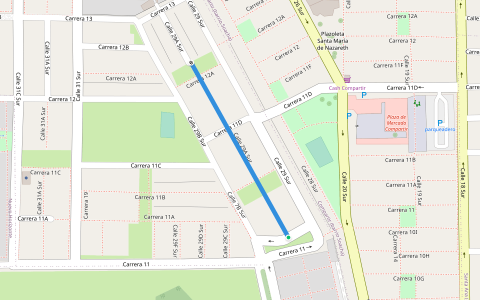 Calle 29A Sur in Cundinamarca | Walking Map