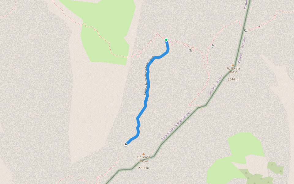 Approach Forcia Rossa via ferrata | Walking Map