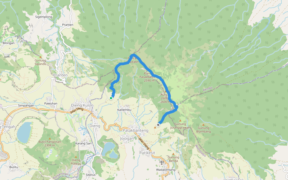 Jalur Pendakian Gunung Prau | Walking Map