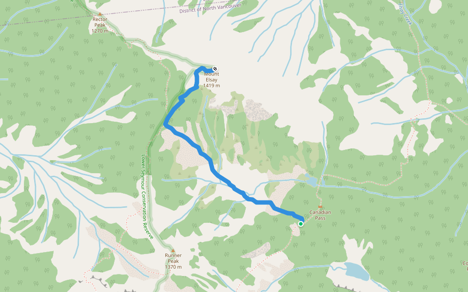 Mount Elsay Route in British Columbia | Walking Map